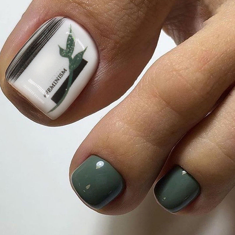 Feminism Green Everyday Press On Toenails – RainyRoses