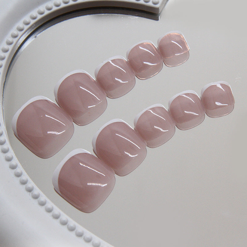 Elegant Pastel Dreams Short Square Gradient Pink Press On Toenails Set ...