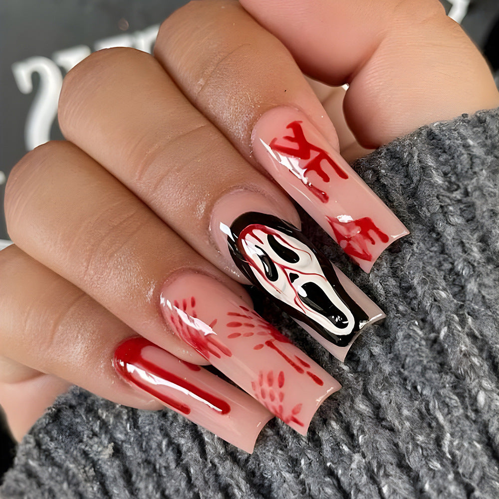 Red And Black Halloween Nails