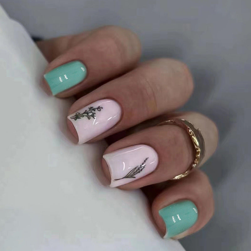 Bring Me The Money Medium Square Blue Everyday Press On Nails – RainyRoses