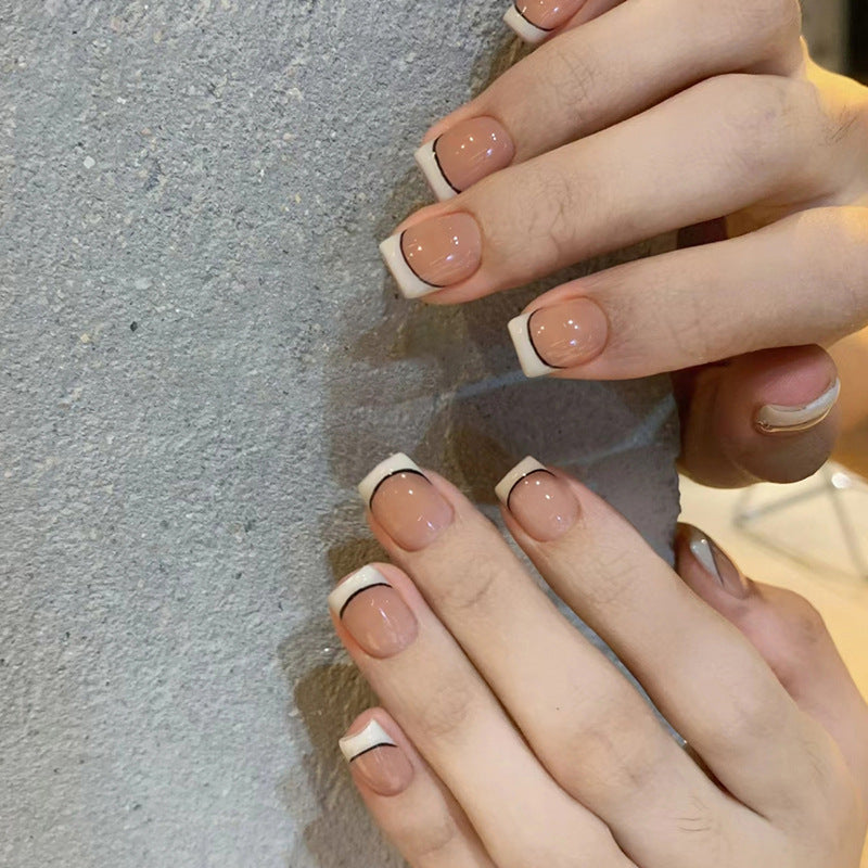Catch A Break Short Square White French Tips Press On Nails – RainyRoses