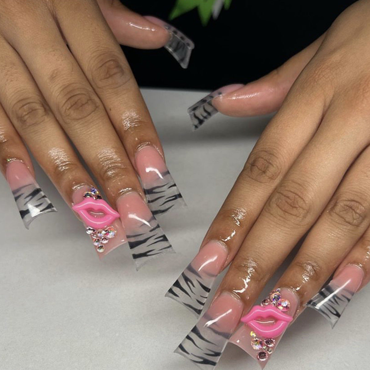 Zebra Acrylic Nails Designs New Nail Design: Cheetah Zebra Hybrid!